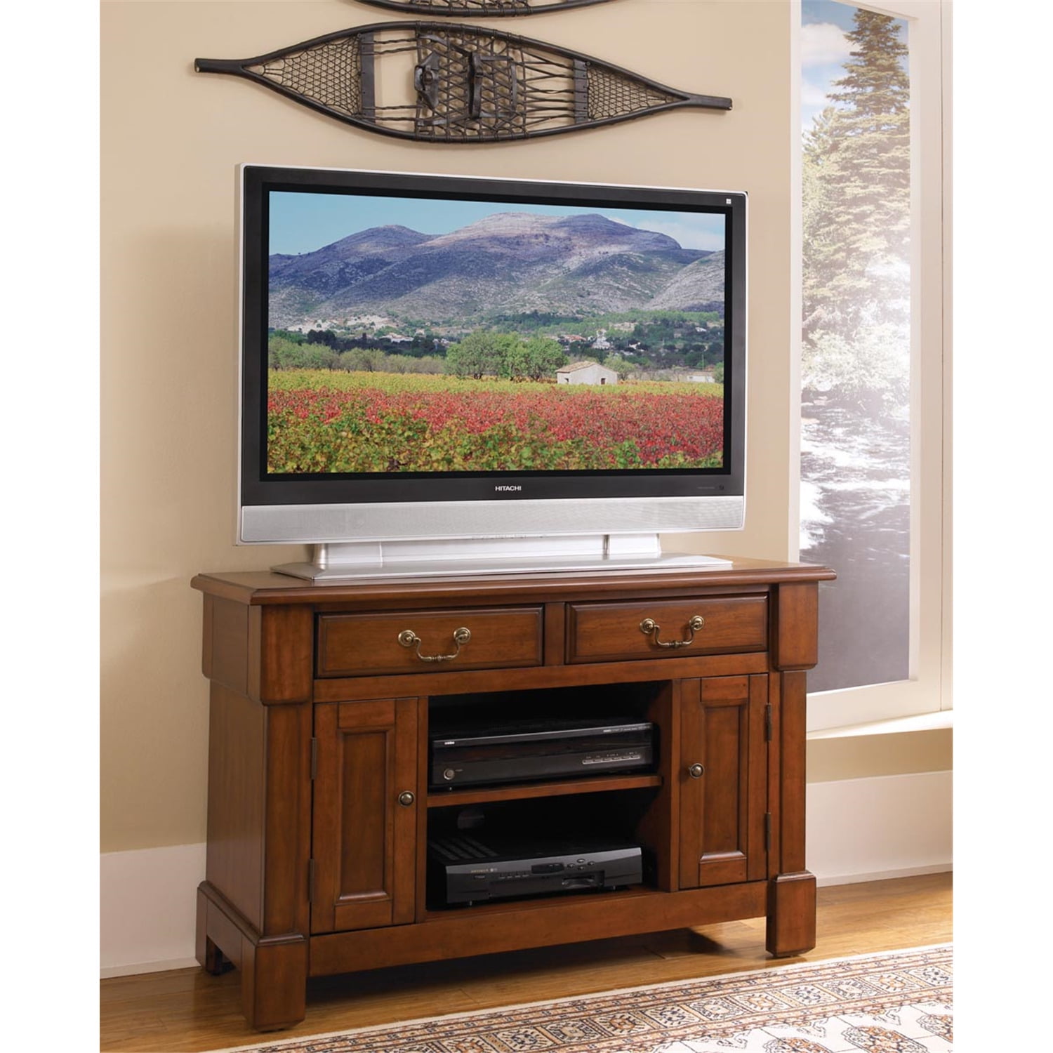 Aspen Rustic Cherry TV Stand - Walmart.com