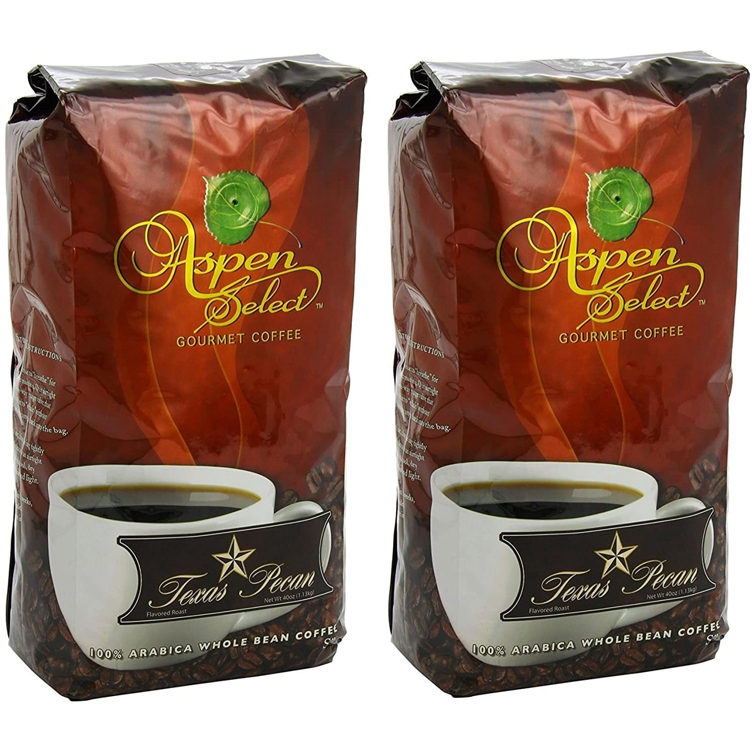 Aspen Select Gourmet Coffee Texas Pecan, Whole Bean, 2.5 Lb ( Pack of 2 ...