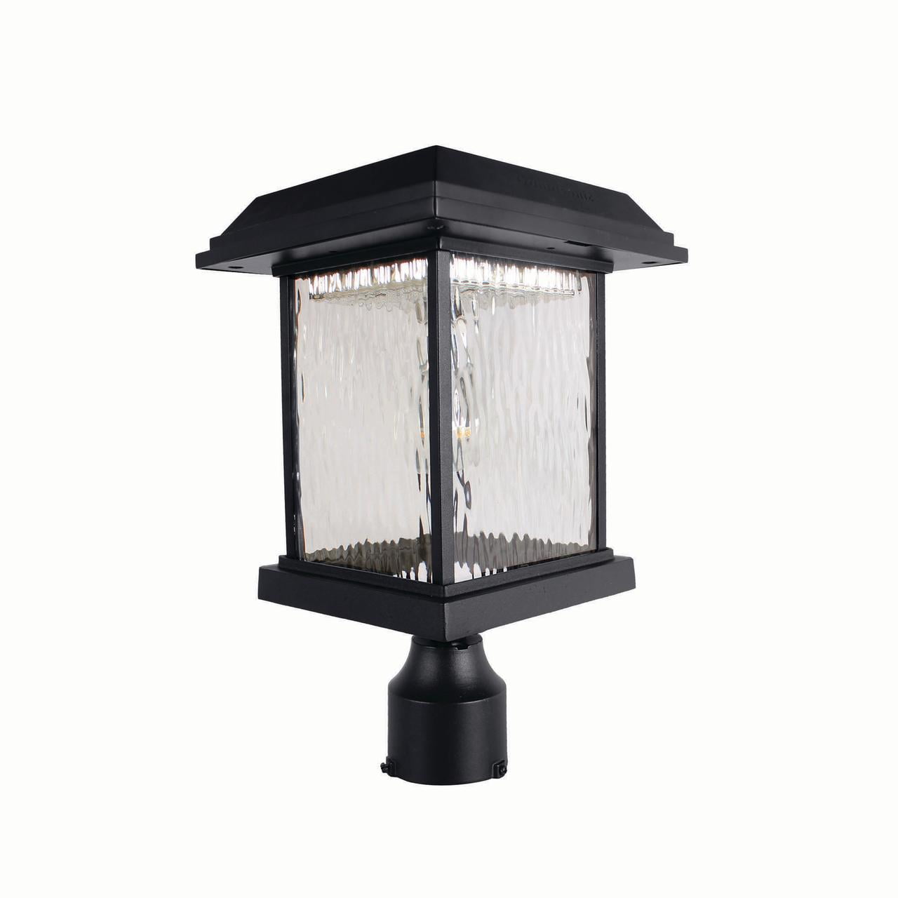 Gama Sonic Aspen LED Solar Powered Porch Lamp Post Light, Black ...