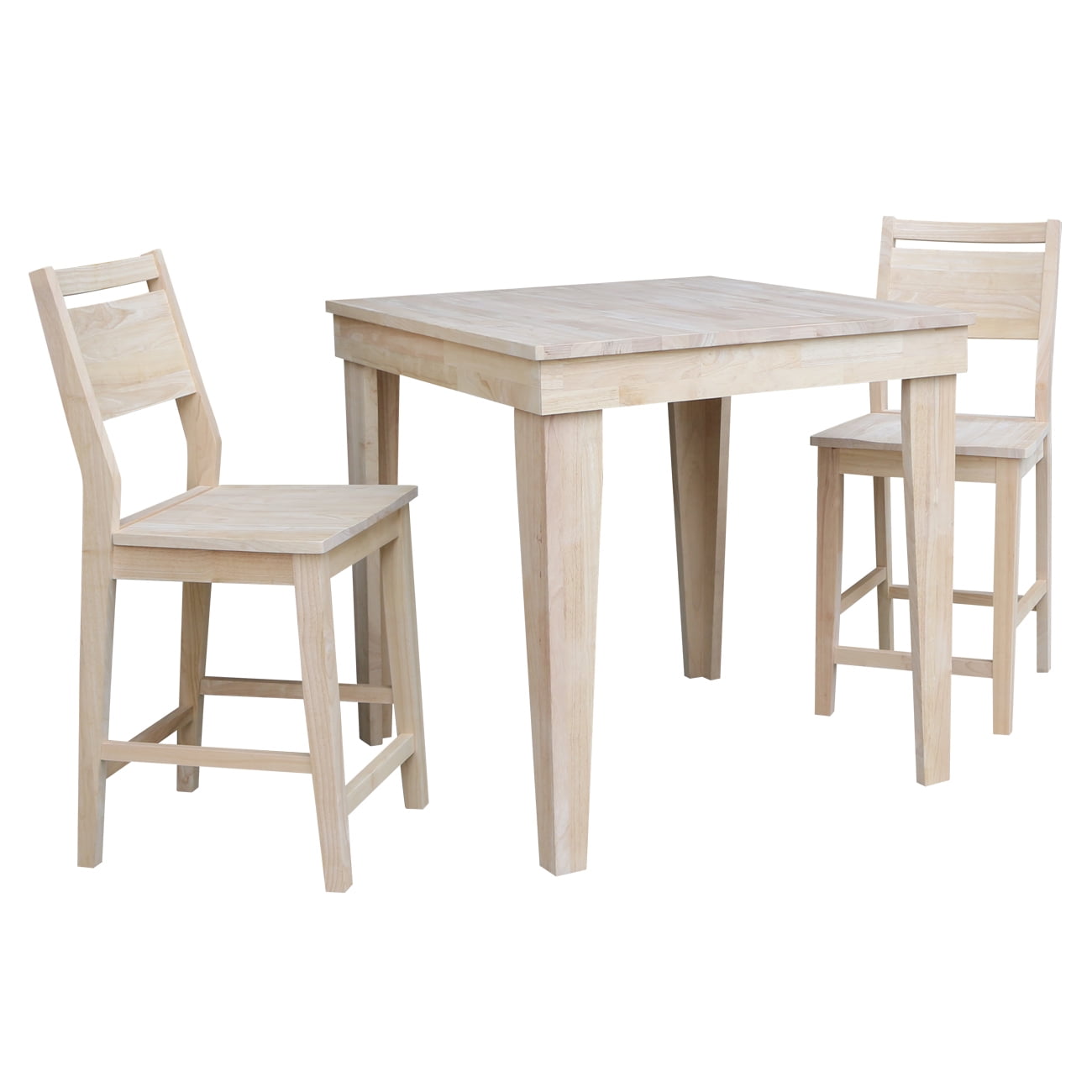 Aspen Solid Wood Counter Height Table with 2 Aspen Panel Stools ...