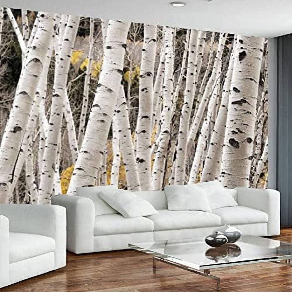 Aspen Tree Trunks in The Autumn 3D Wall Murals Wallpaper, Forest ...