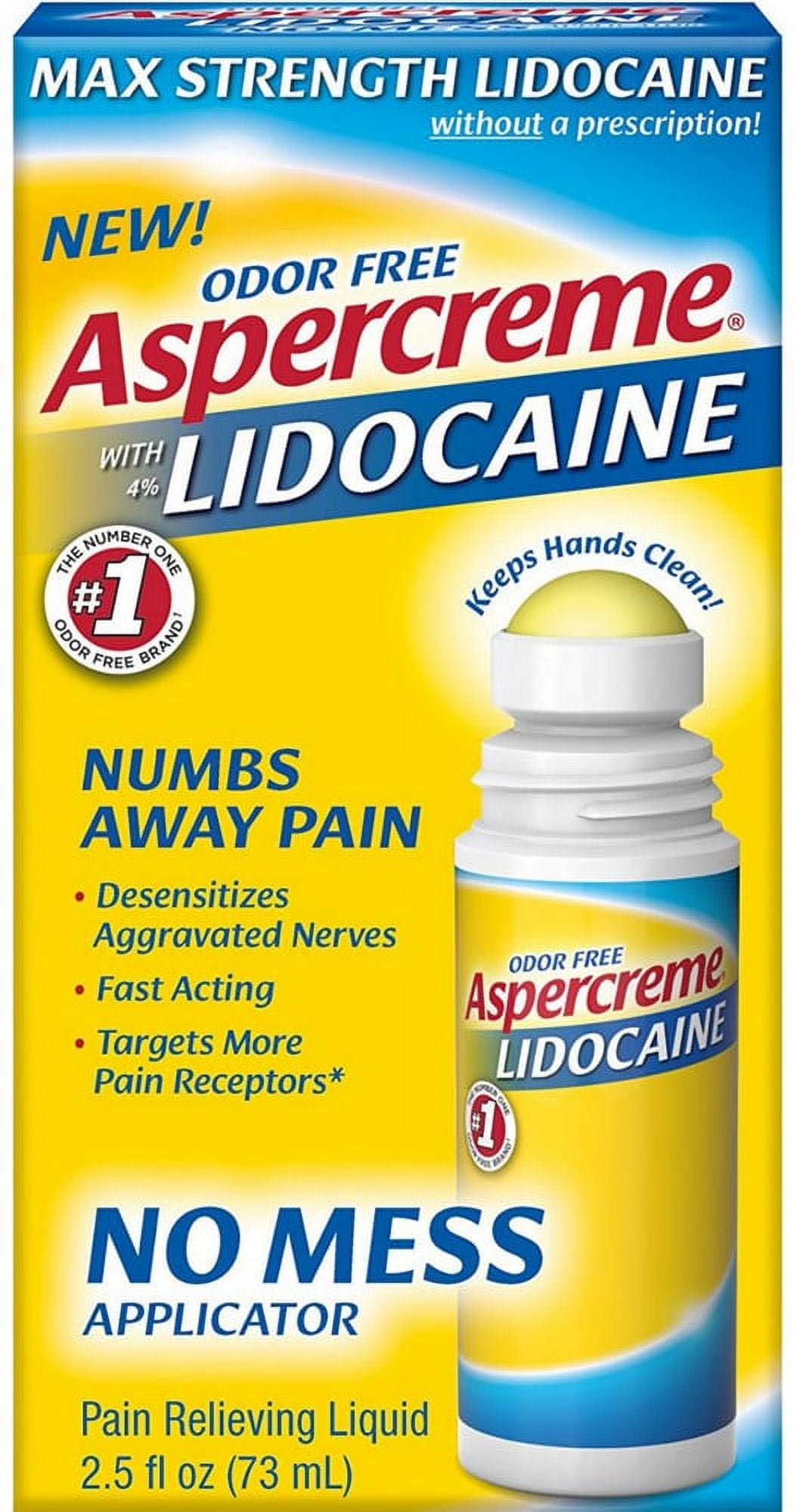 Aspercreme Max Strength Lidocaine Pain Relief Topical Roll On, 2.5 oz - 2 Bottles - Walmart.com