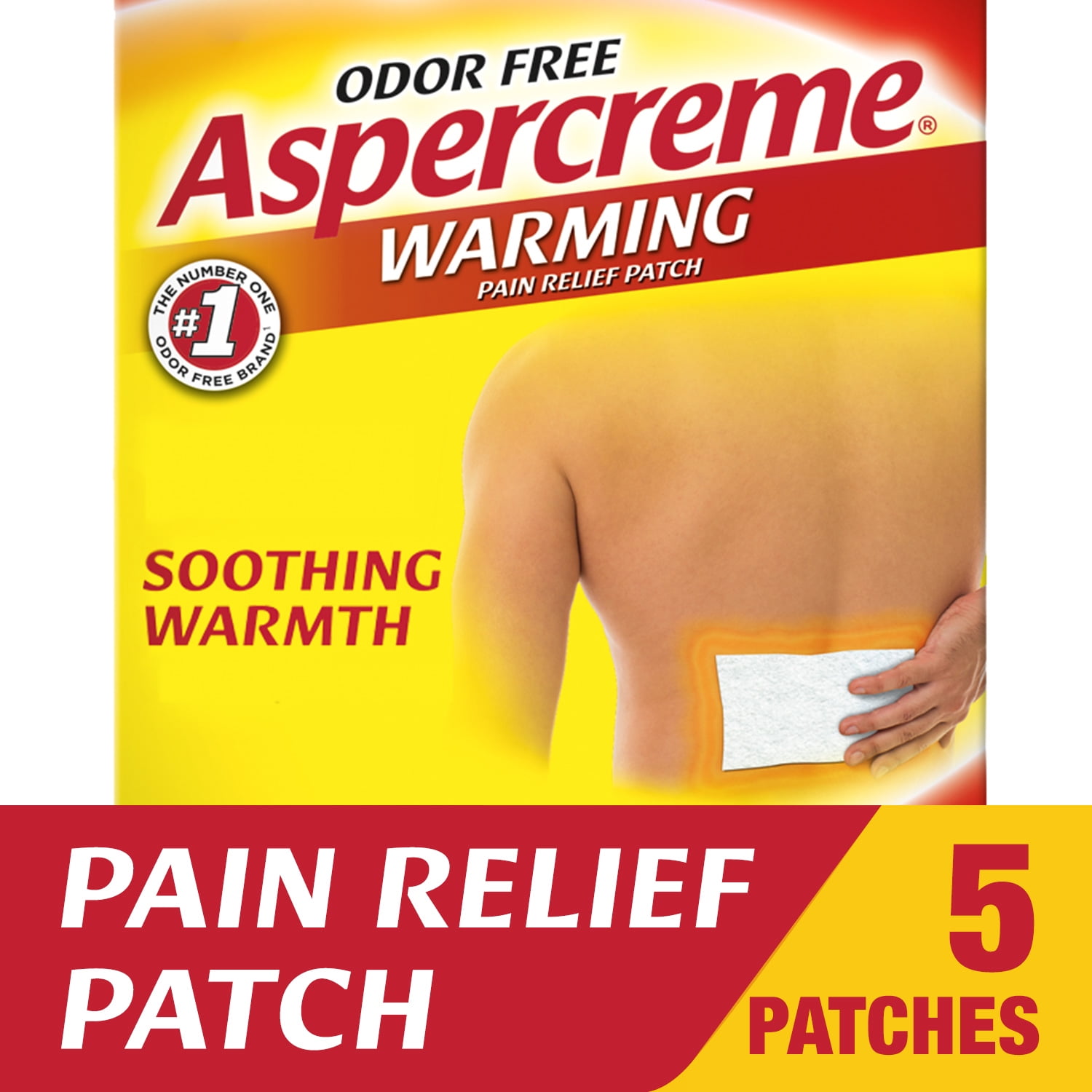 Aspercreme Warming Pain Relief Patch (5 Ct), Odor Free HSA/FSA Eligible ...