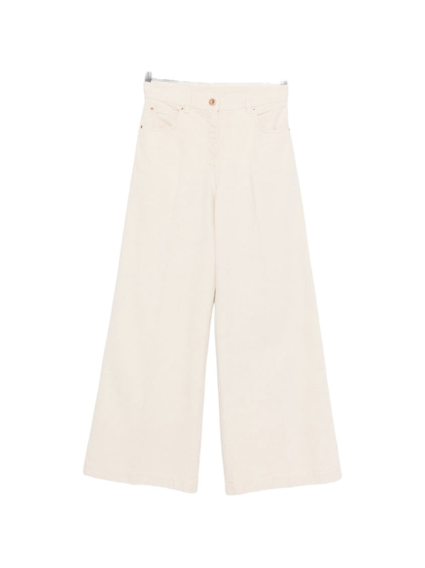 Aspesi Relaxed Fit Wide-Leg Pants With High Waist And Textured Finish ...