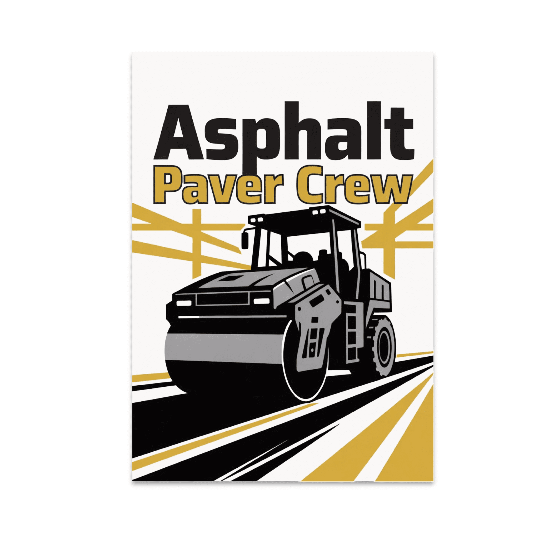 Asphalt Paver Crew Industrial Wall Art - Road Crew Enthusiast - 13x19 ...