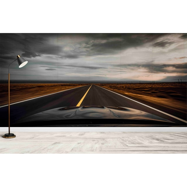Asphalt Road Landscape, Modern Wallpaper, View Wall Mural, Paper Wall ...