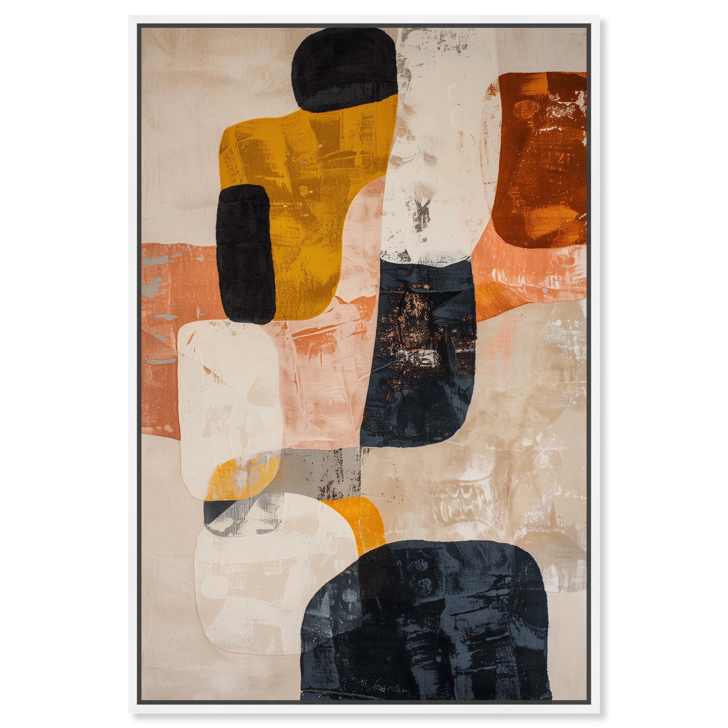 Asphodel Boho Neutral Abstract Canvas Wall Art by Art Remedy, White ...