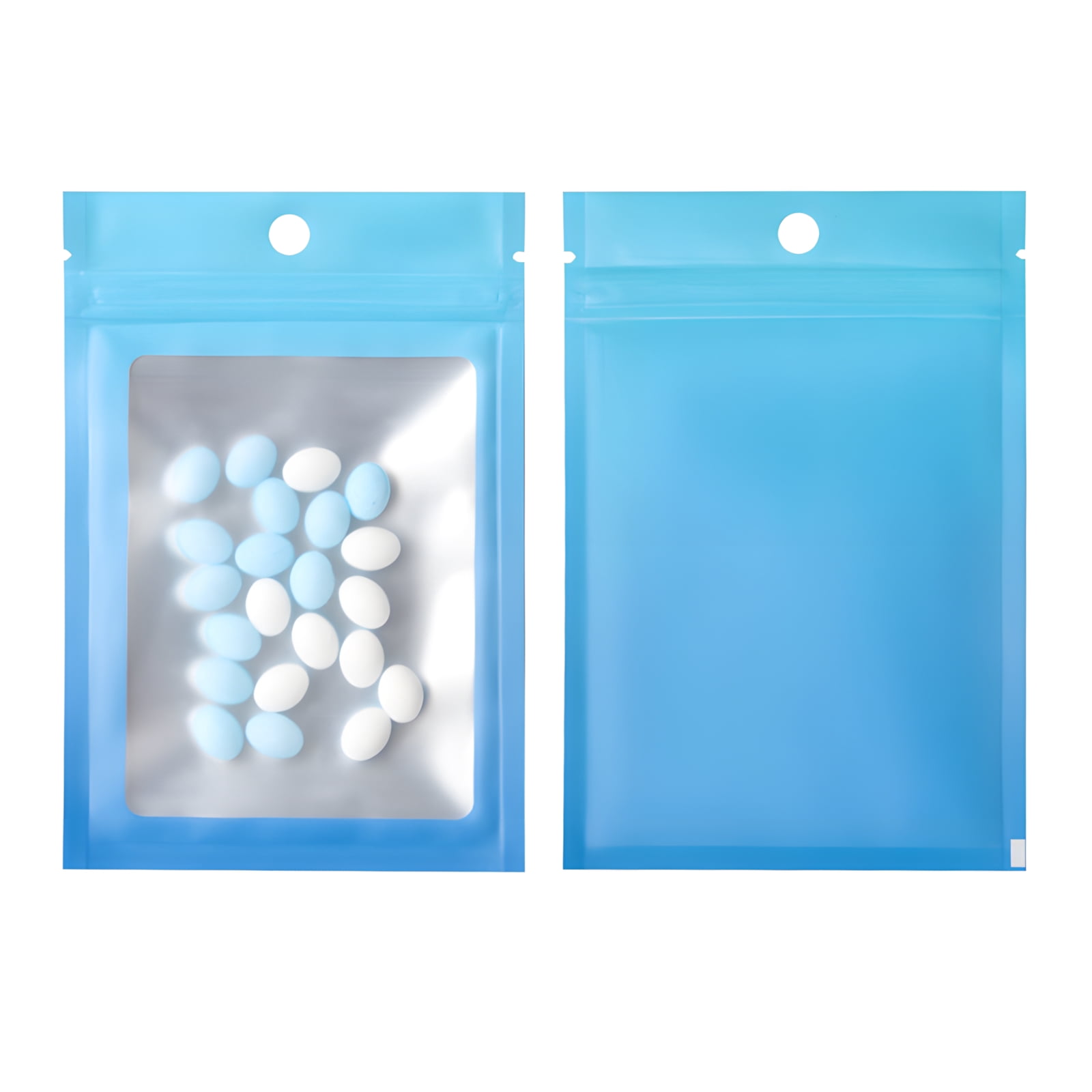 Aspire 100 PCS Resealable Mylar Zip Bags, Clear Window Small Vinyl Zip ...