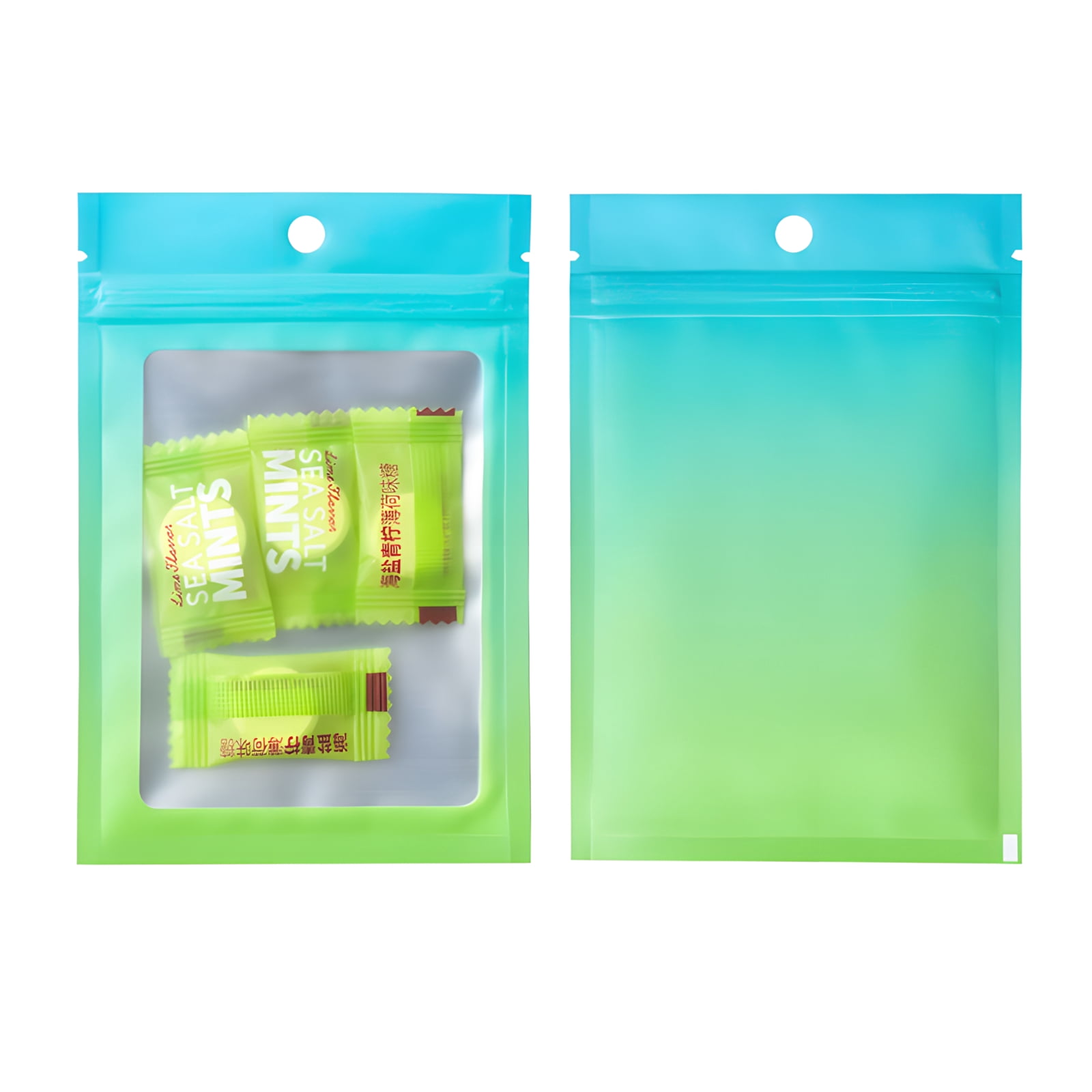 Aspire 100 PCS Resealable Mylar Zip Bags, Clear Window Small Vinyl Zip ...