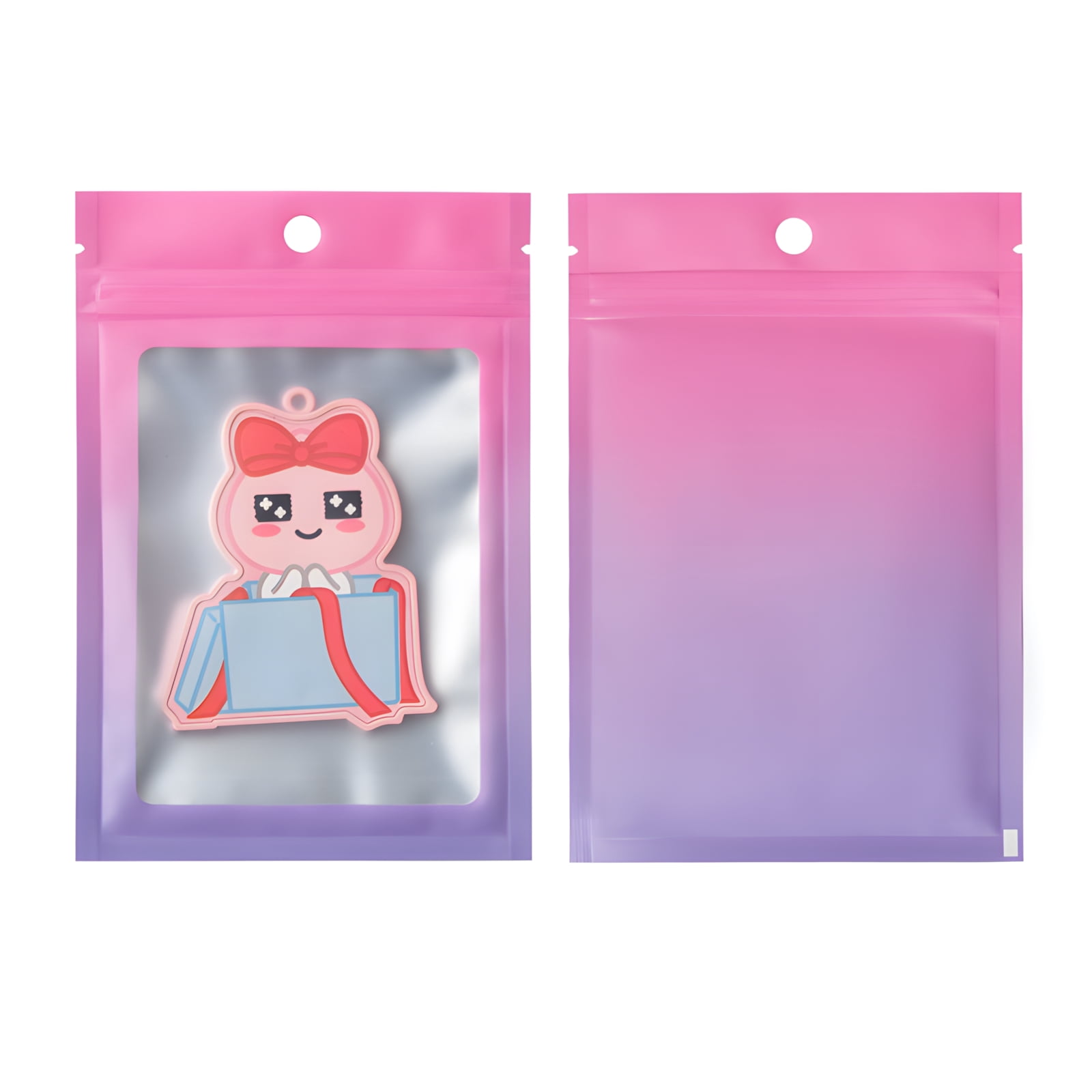 Aspire 100 PCS Resealable Mylar Zip Bags, Clear Window Small Vinyl Zip ...