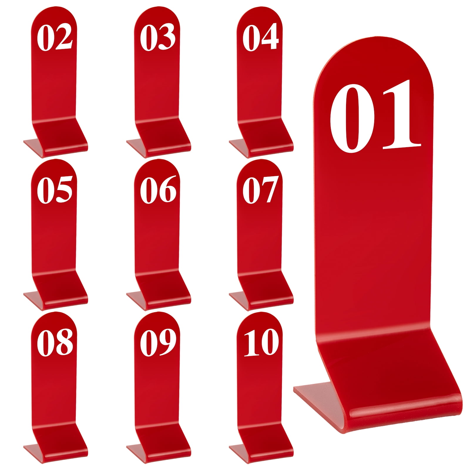 Aspire 10PCS Acrylic Table Numbers, Tent Style Numbers Sign, Double ...