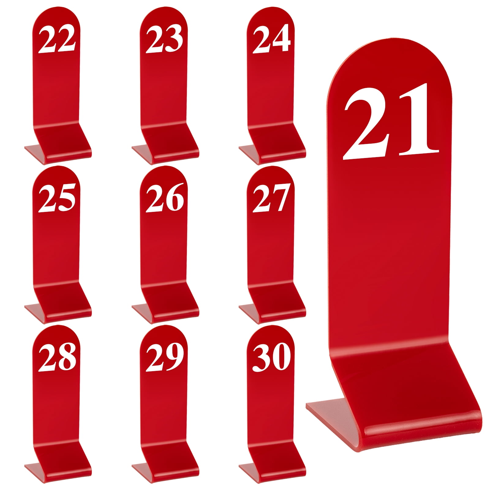 Aspire 10PCS Acrylic Table Numbers, Tent Style Numbers Sign, Double ...