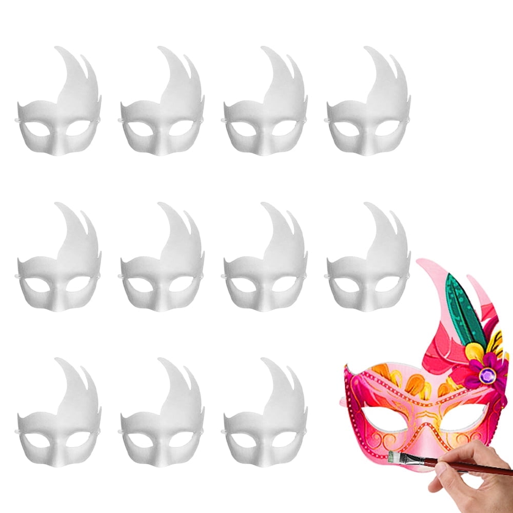 Aspire 12 Pcs Paper Mache Masks for DIY Craft, Venetian Mask Halloween ...