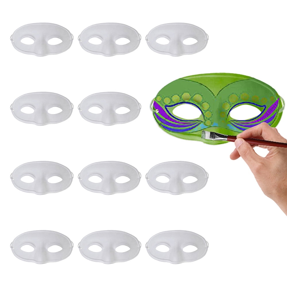 Aspire 12 Pcs White Paper Mache Masks, DIY Craft, Paintable, Masquerade ...
