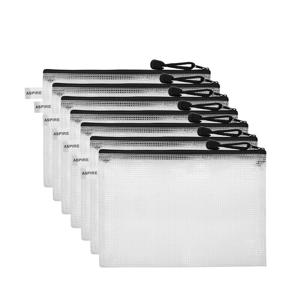 Aspire 16 Pcs A4 Size Zipper File Holders Waterproof Bag Travel Pouch ...