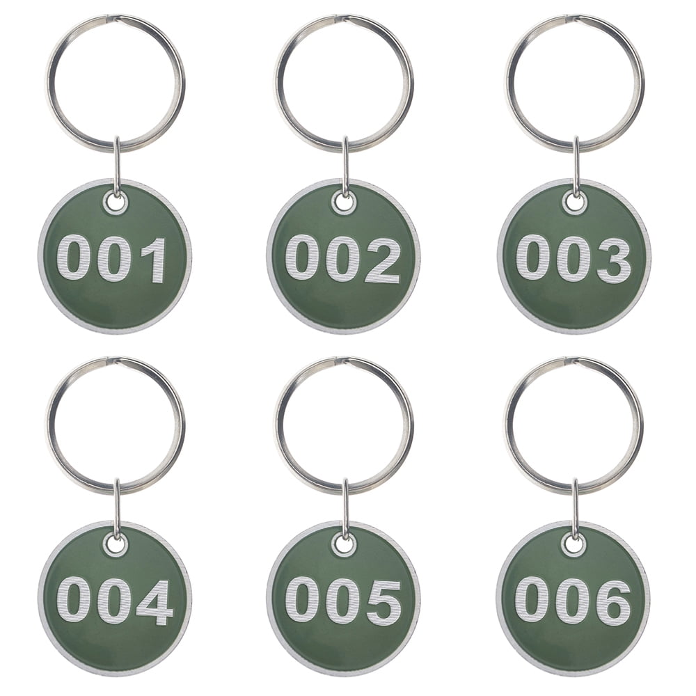 Aspire 20 PACK Metal Rim Key Tag, 30mm Dia. Numbered Key Rings Green 1 ...