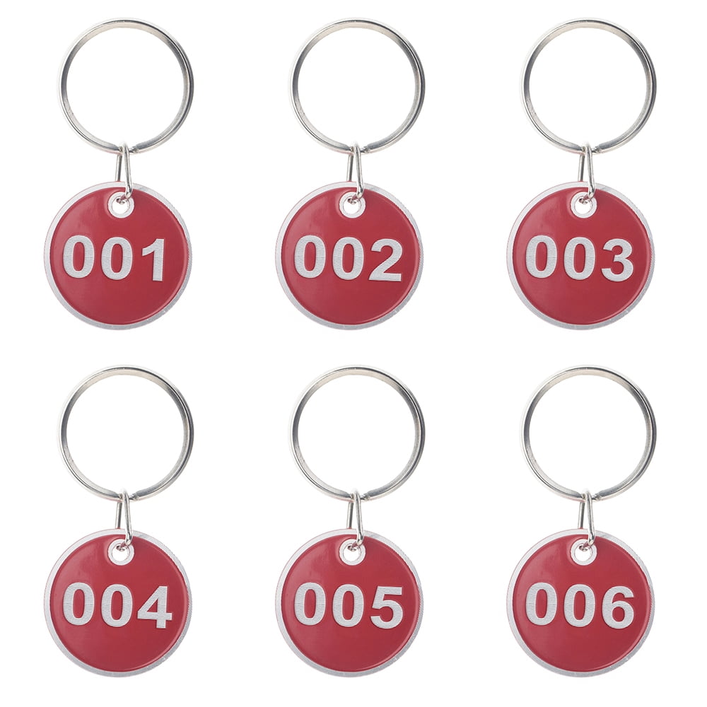 Aspire 20 PACK Metal Rim Key Tag, 30mm Dia. Numbered Key Rings Red 1-20 ...