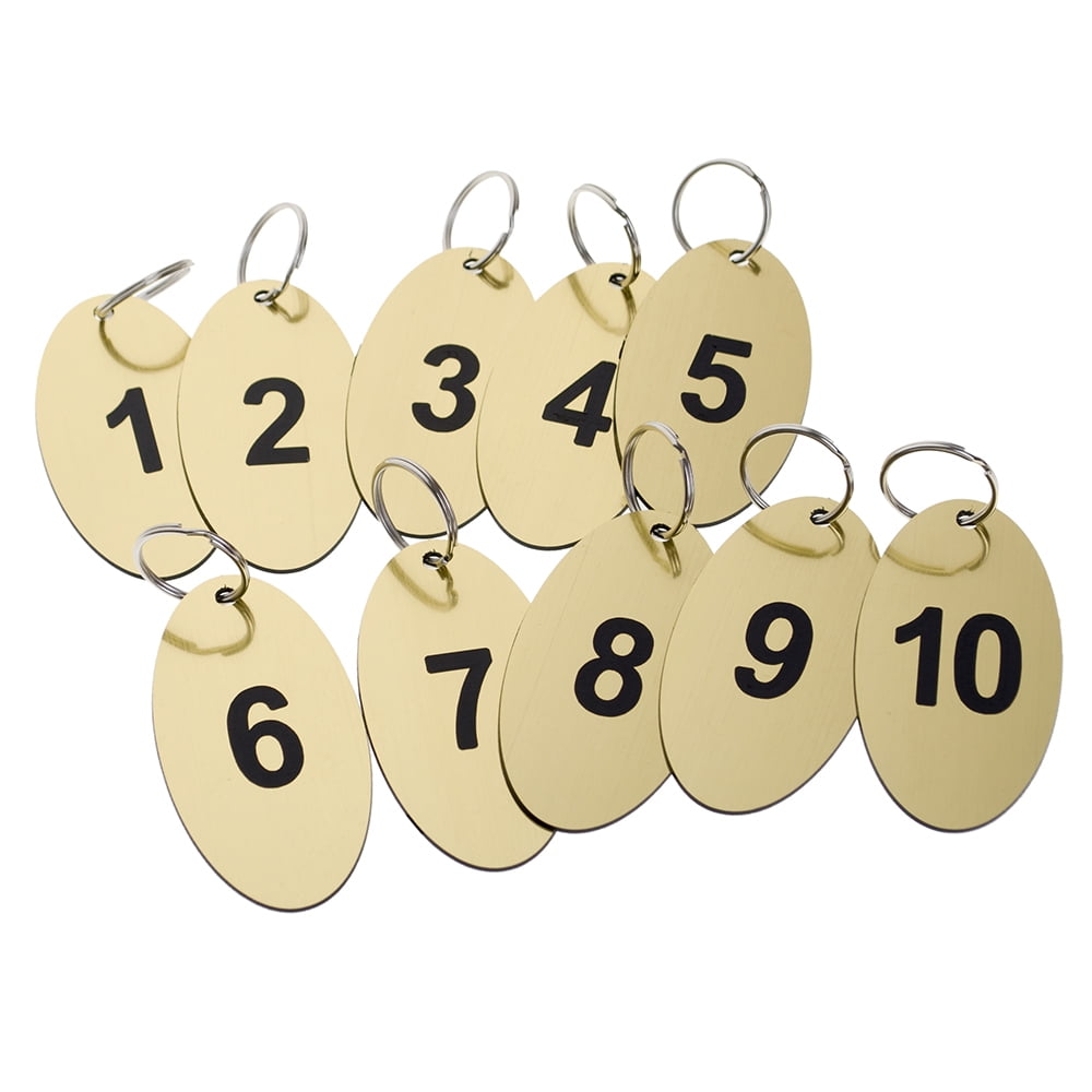 Aspire 20 Pcs Key Fobs, Key Tags, Oval Black Engraved Numbers 1 to 20 ...