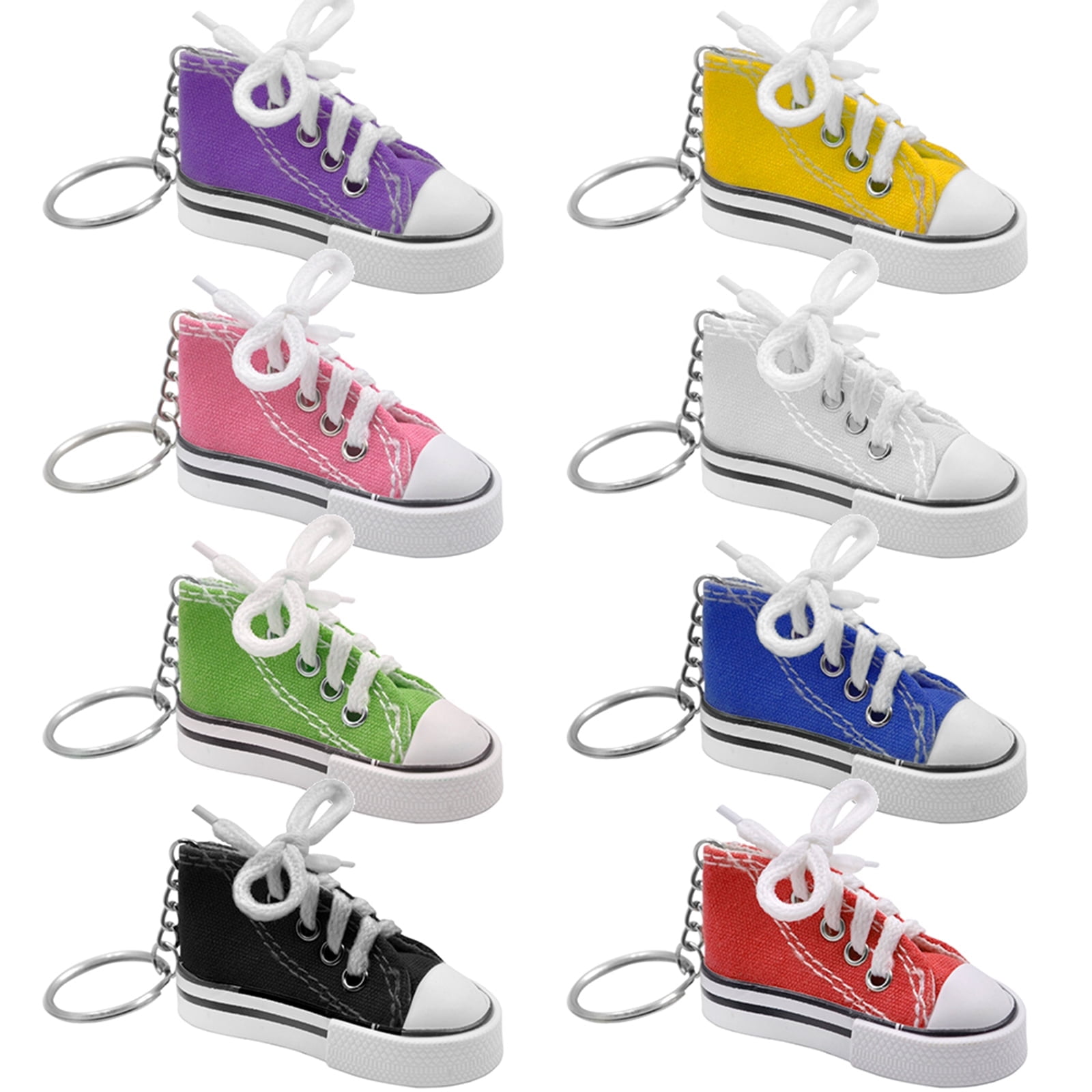 Aspire 24 Pack Colorful Canvas Sneaker Keychains, Novelty Shoes Key ...
