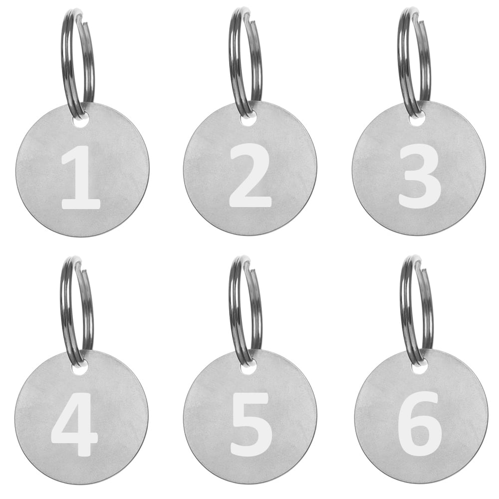 Aspire 25 PACK Numbered Key Chains, Stainless Steel Number ID Tag with ...
