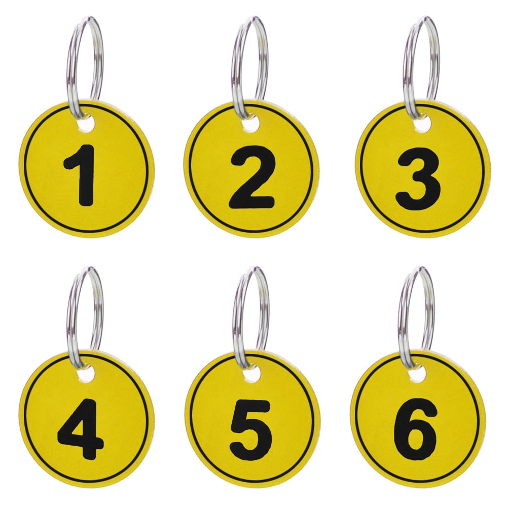 Aspire 50pcs Yellow ABS Number Key Tags with Key Rings 51-100, ID Tag ...