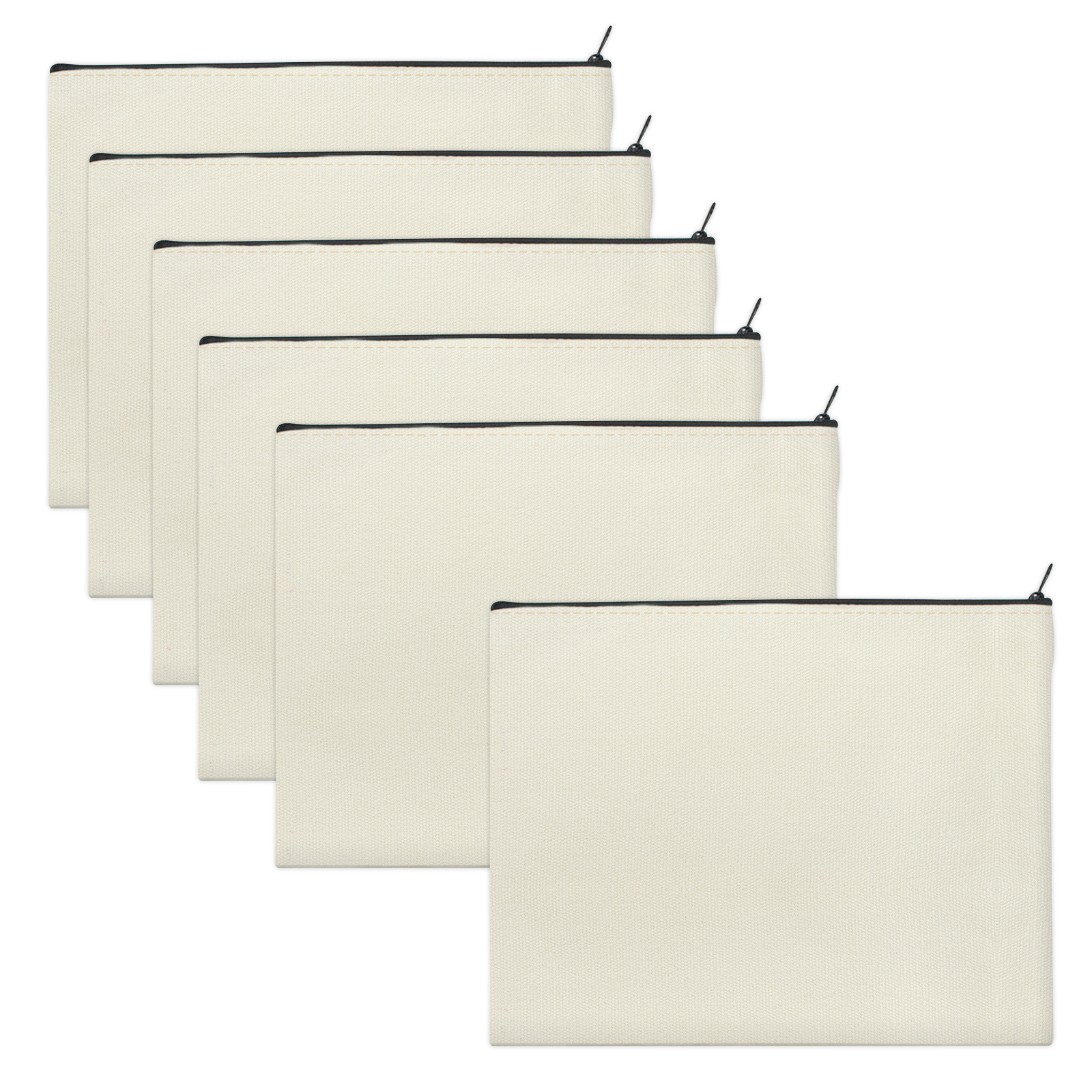 Aspire 6-Pack Canvas Document Bag, 11-3/4 x 9-1/2 Inch Cosmetic Makeup ...