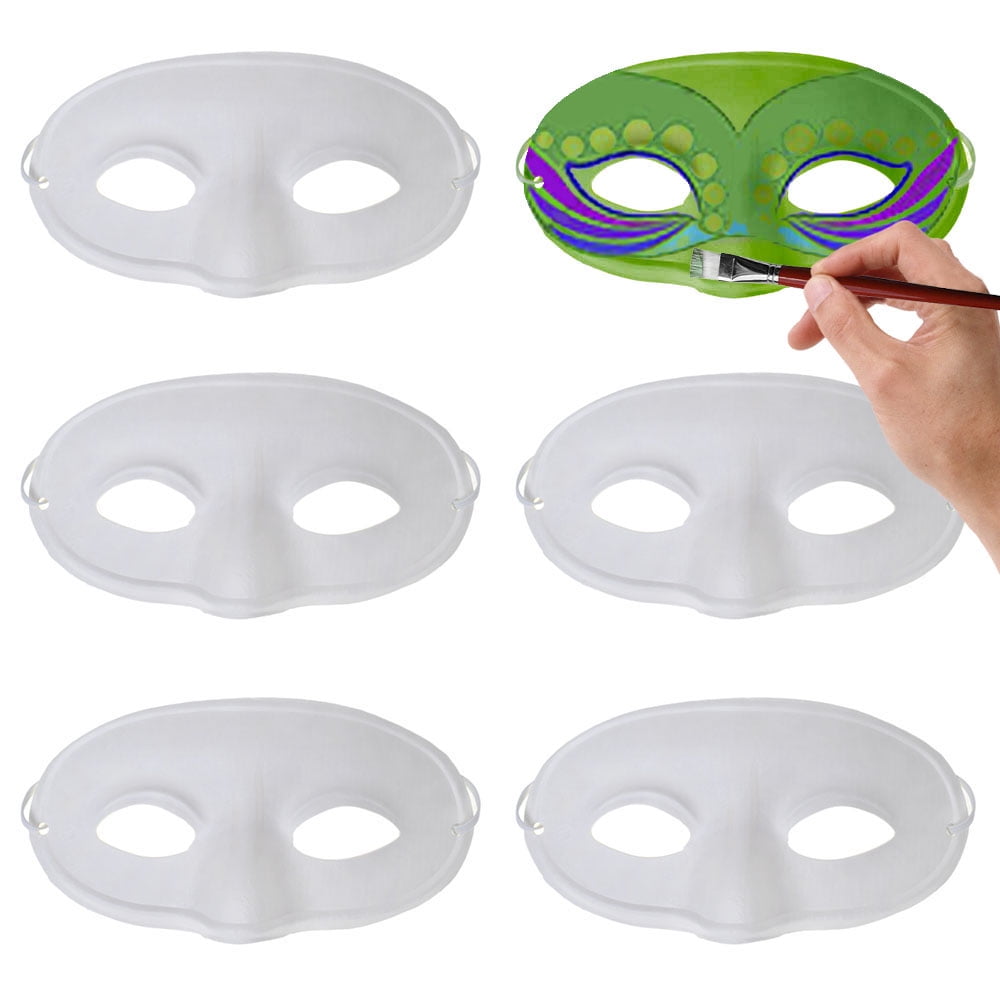 Aspire 6 Pcs Blank Paper Mache Mask for Halloween Costume Party, DIY ...