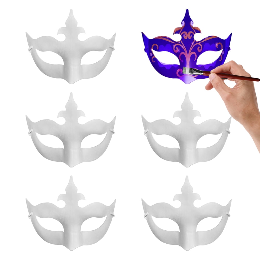 Aspire 72 Pcs Blank Paper Mache Mask for Halloween Costume Party, DIY ...