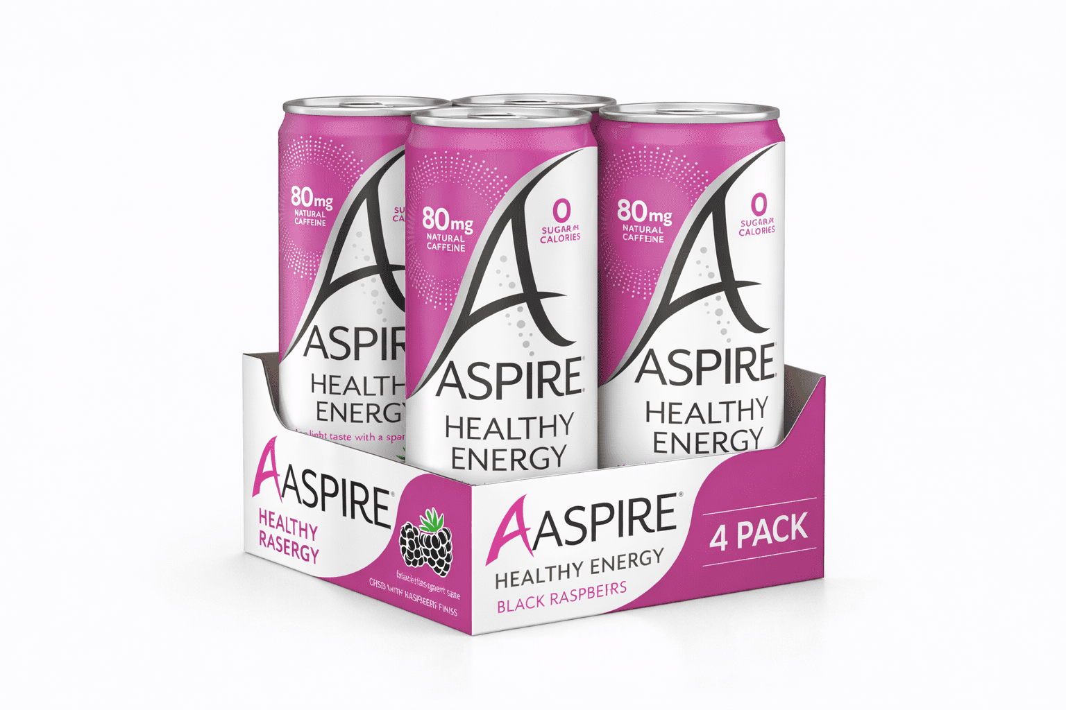Aspire Healthy Energy – Black Raspberry 4 Pack (12 fl oz Cans) Zero ...