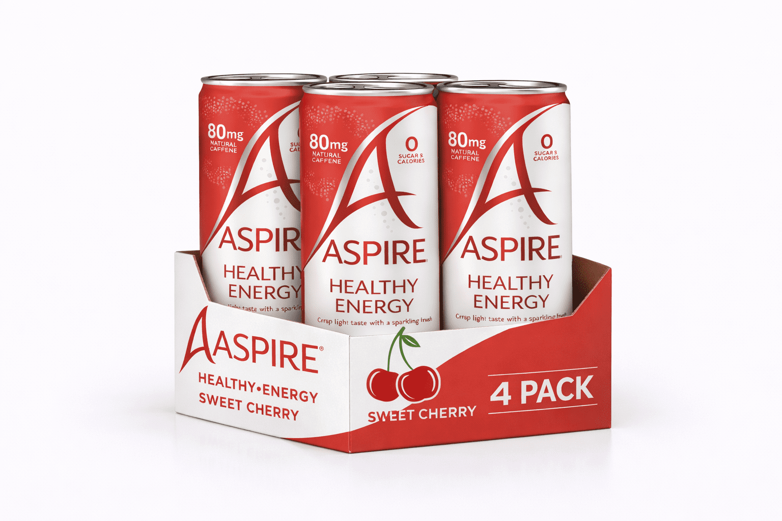 Aspire Healthy Energy – Sweet Cherry | 4 Pack (12 fl oz Cans) | Zero ...