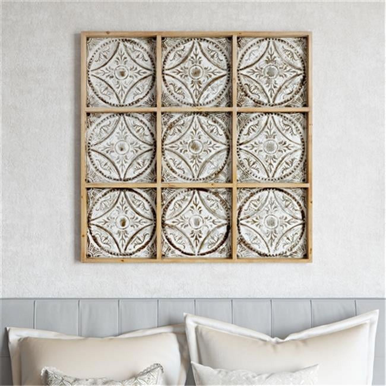 Aspire Home Accents, Large Wood Wall Decor, Brown, Metal Embossed ...