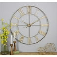 Aspire Home Accents Gold Brass Analog Bedford 40 in. Round Metal Wall ...