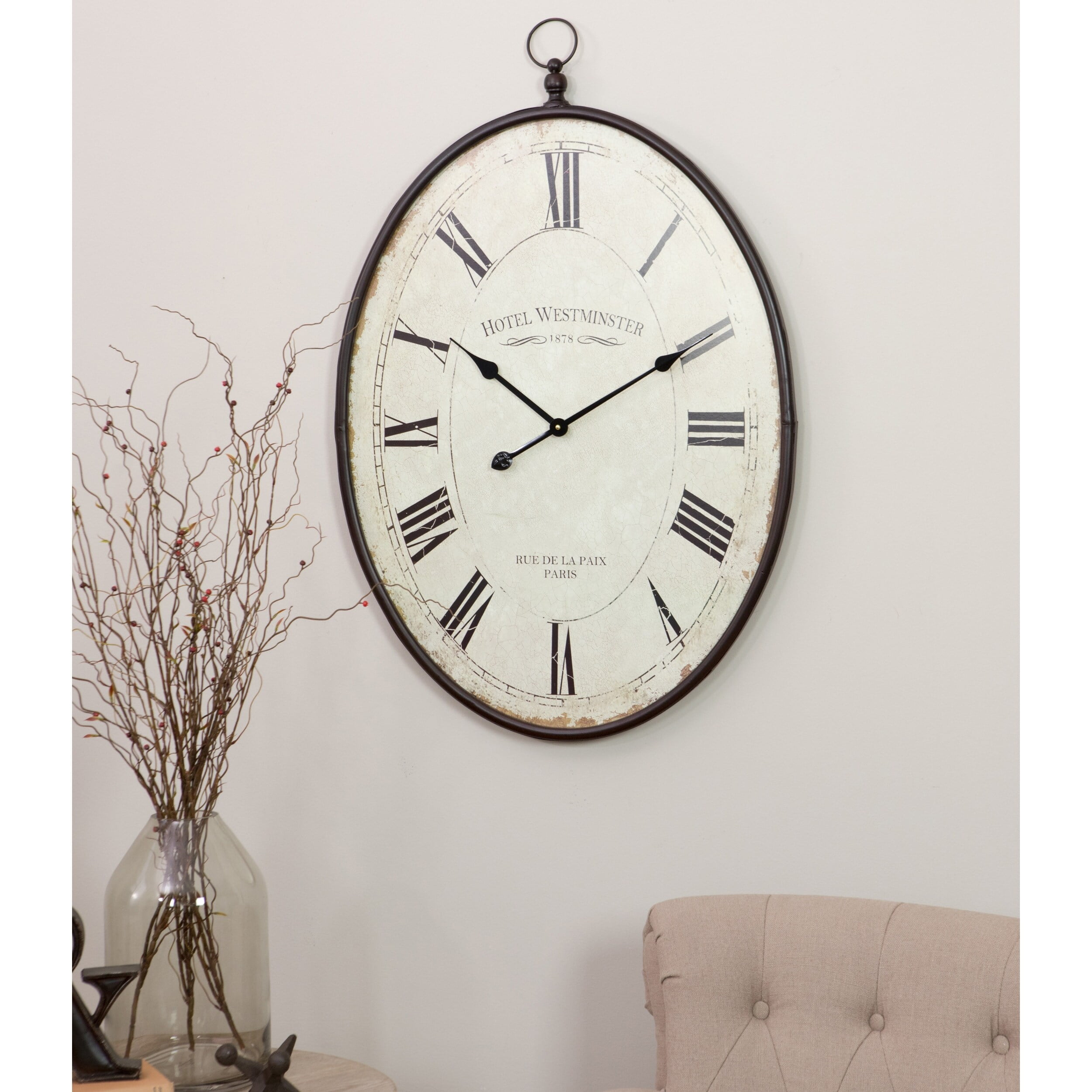 Aspire Home Accents Distressed Metal Large Oval 23.5 in. Oversized ...