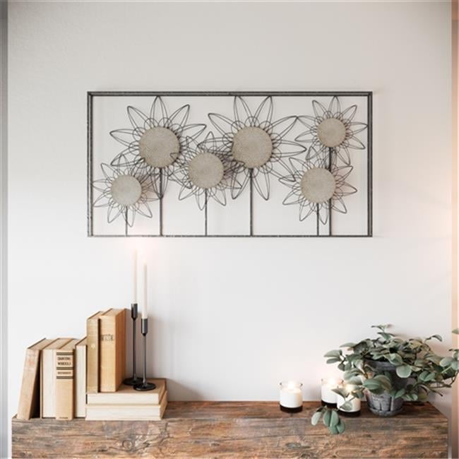 Aspire Home Accents Whitney Metal Flower Wall Decor, Brown - Walmart.com