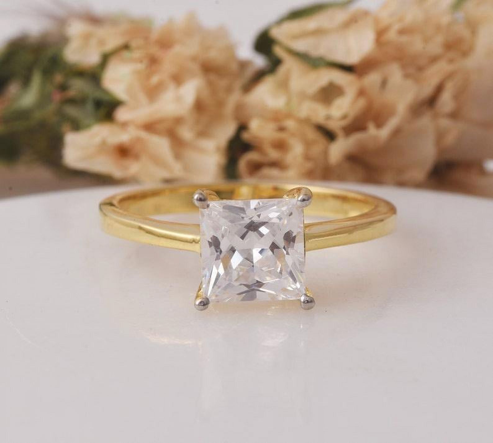 Aspire Jewels-925 Sterling Silver Princess Cut Ring, Princess Cut ...