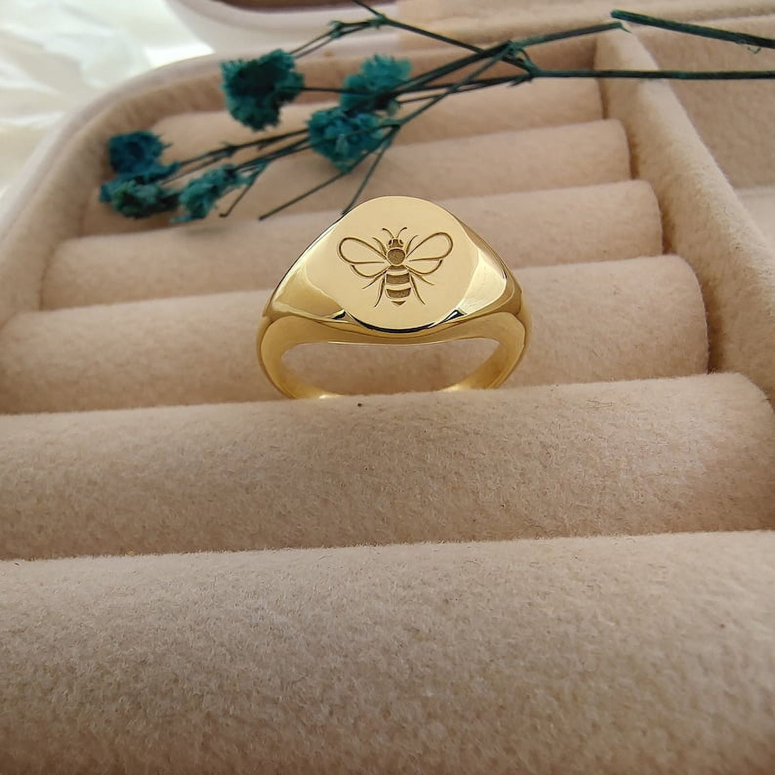 Aspire Jewels-Bee Ring Gold, Personalized Bee Ring, Honey Bee ...