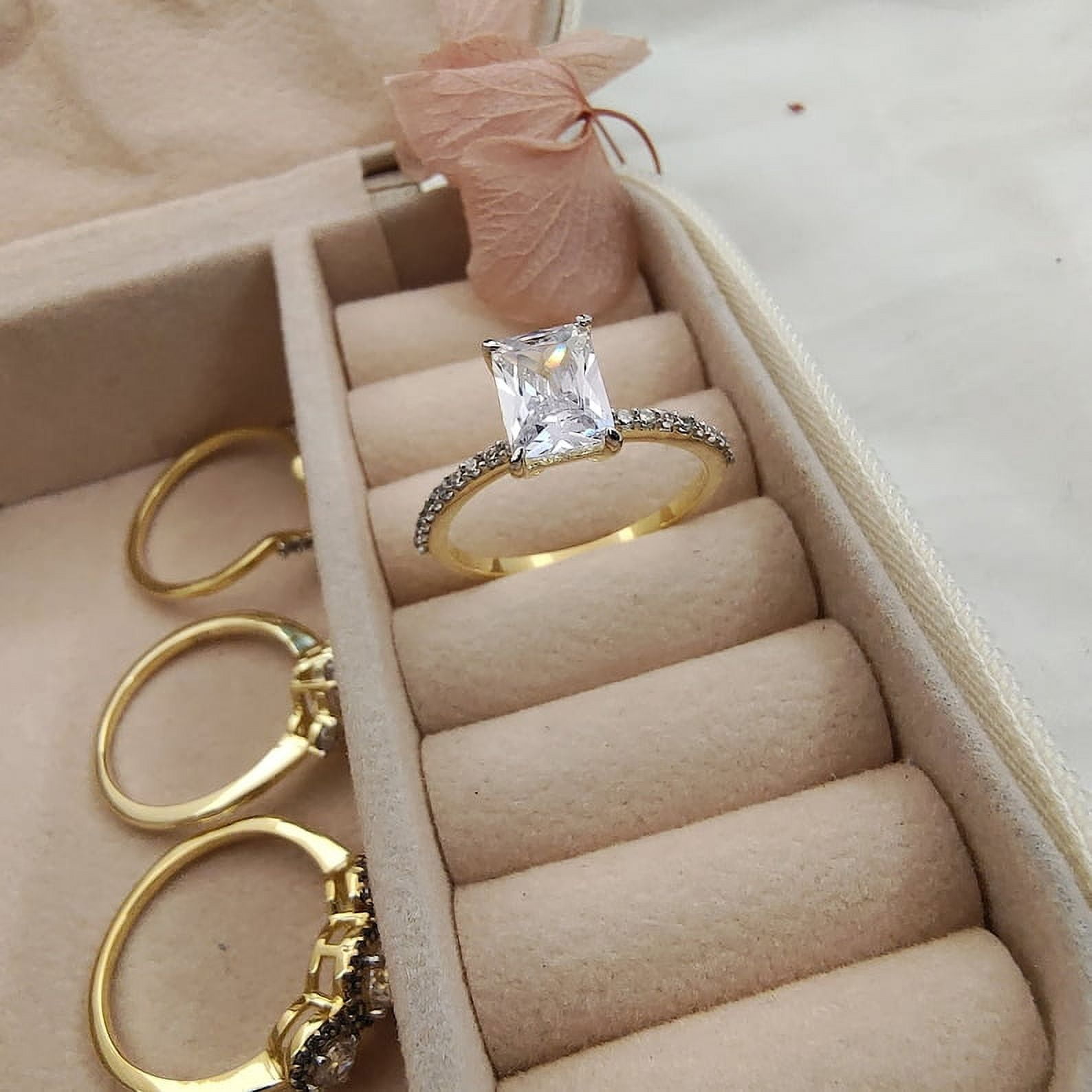 Aspire Jewels-Engagement Ring 14k Gold Radiant Cut CZ Ring, Simple Ring ...