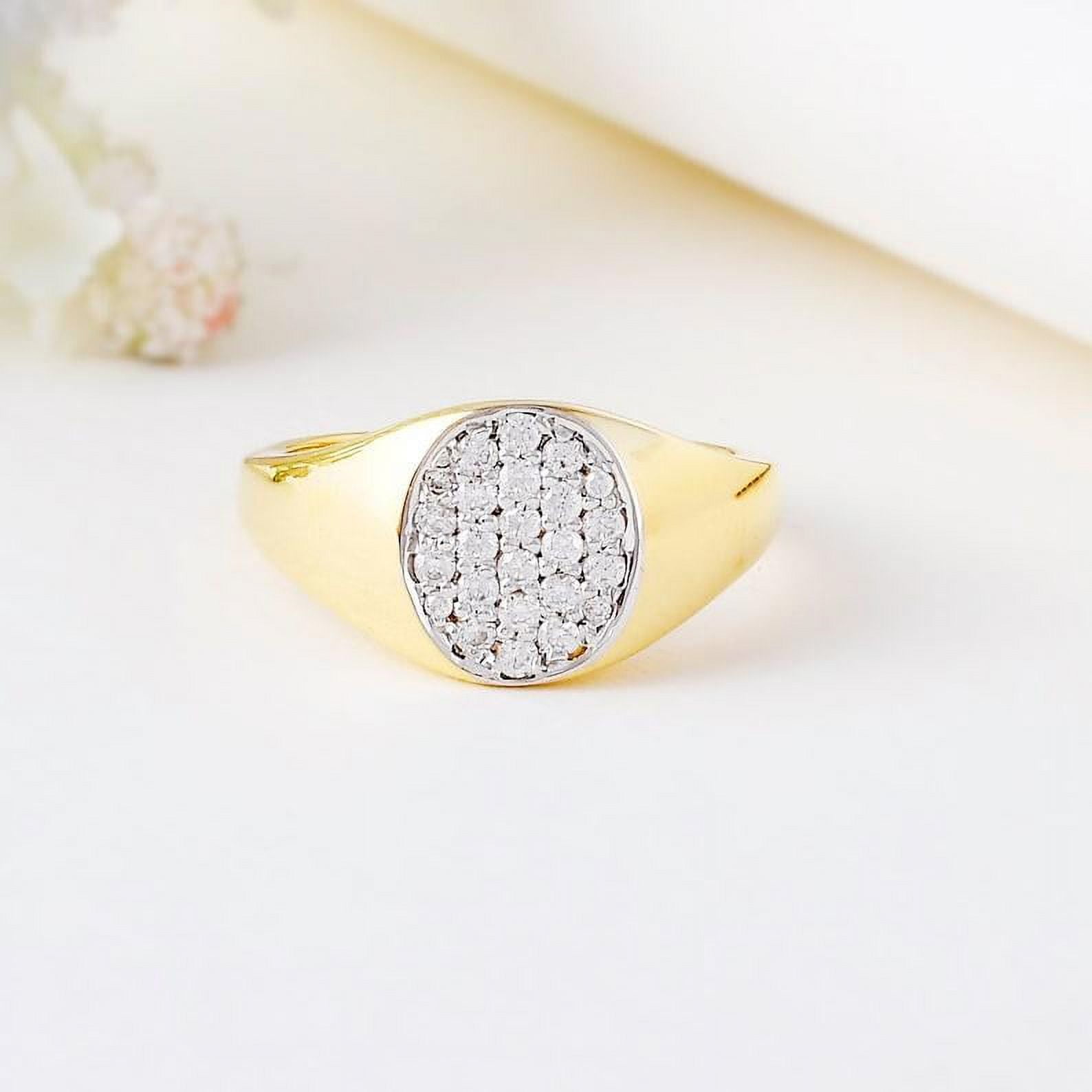 Aspire Jewels-Pave Oval Signet Ring, Oval Signet Ring, Oval Ring, 925 ...