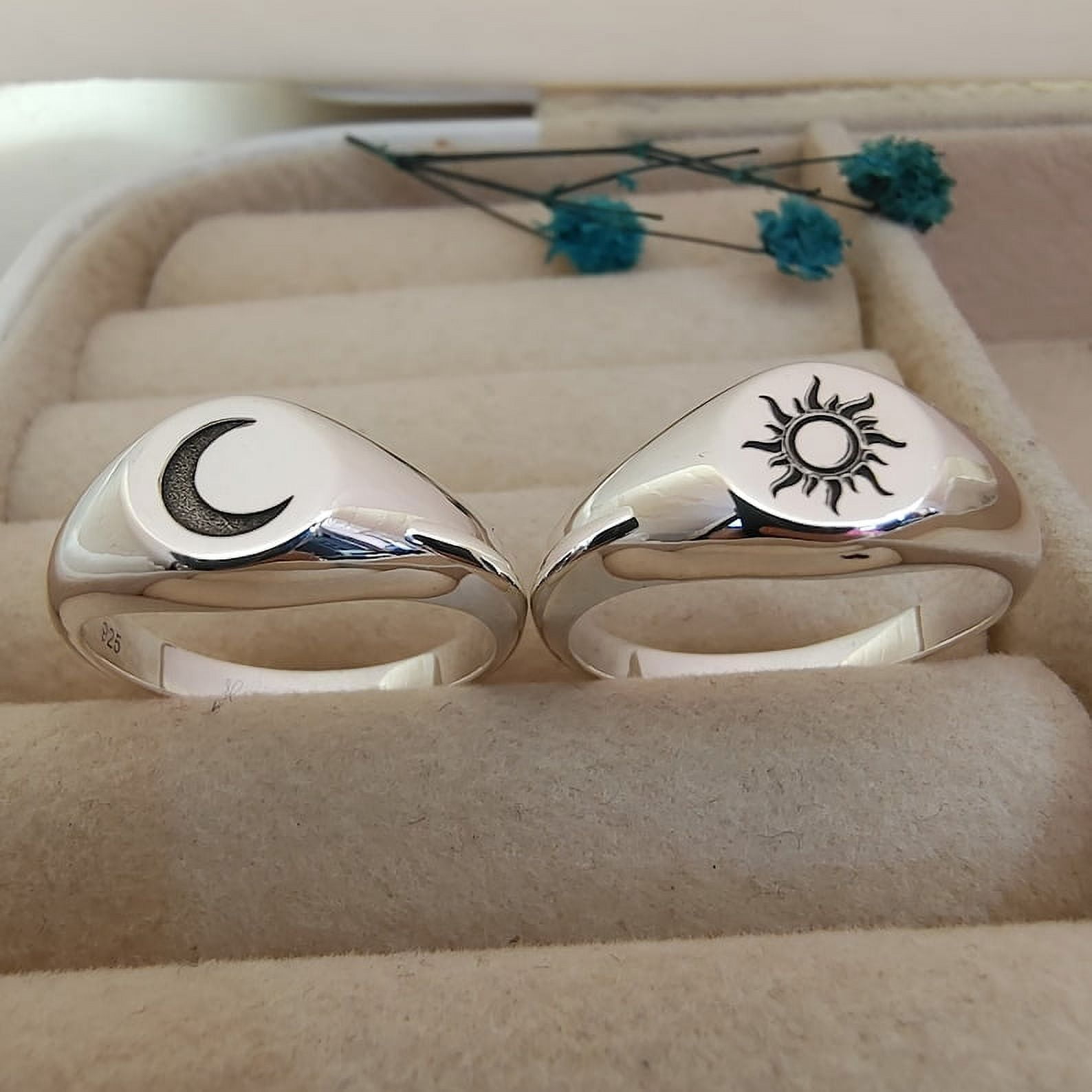 Aspire Jewels-Sun Moon Ring Set, Sterling Silver Sun Moon Jewelry ...