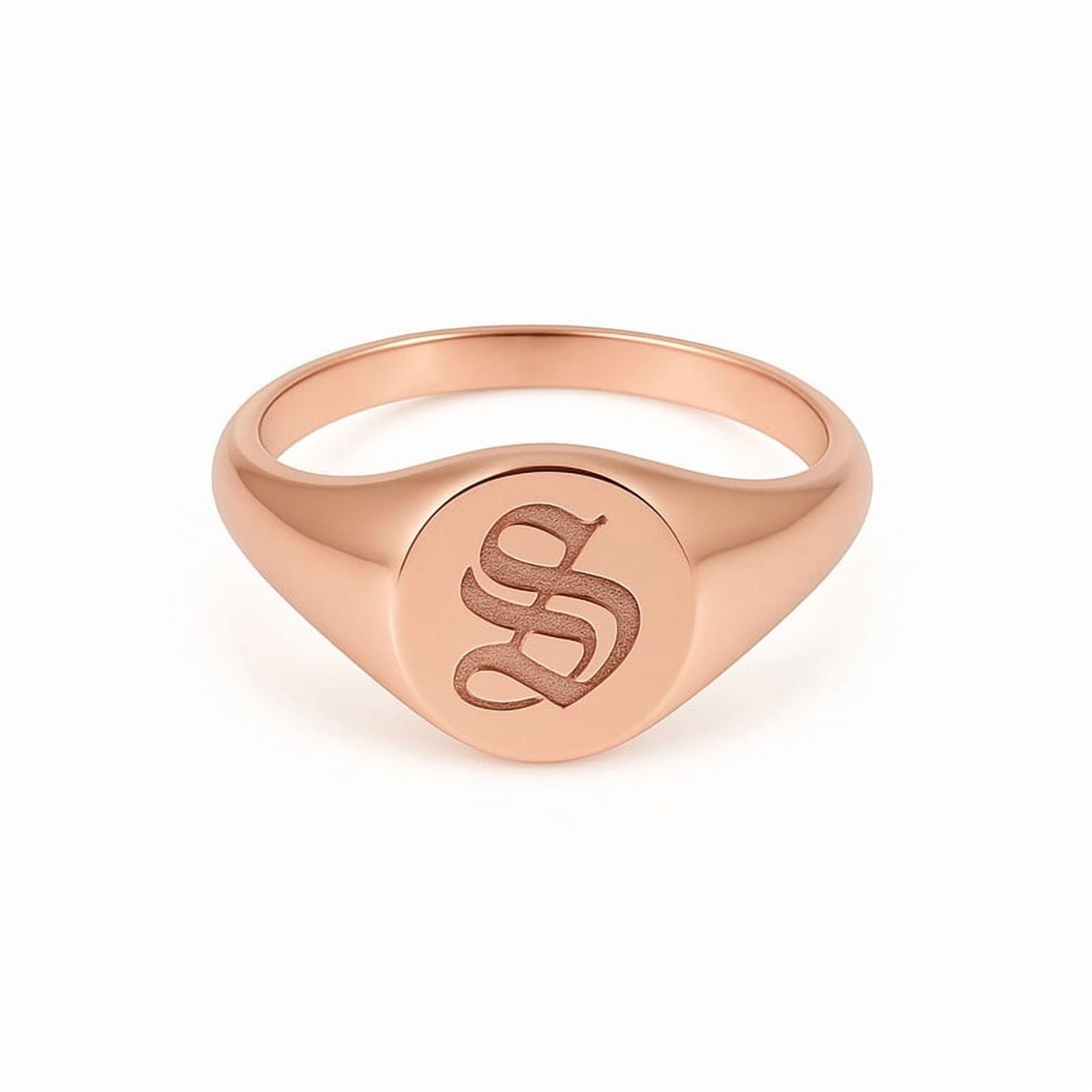 Aspire Jewels-Unisex Old English Initial Signet Ring – Personalized ...