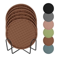 Casewin Marble Beverage Coasters Set of 6 with Holder, Silicone ...