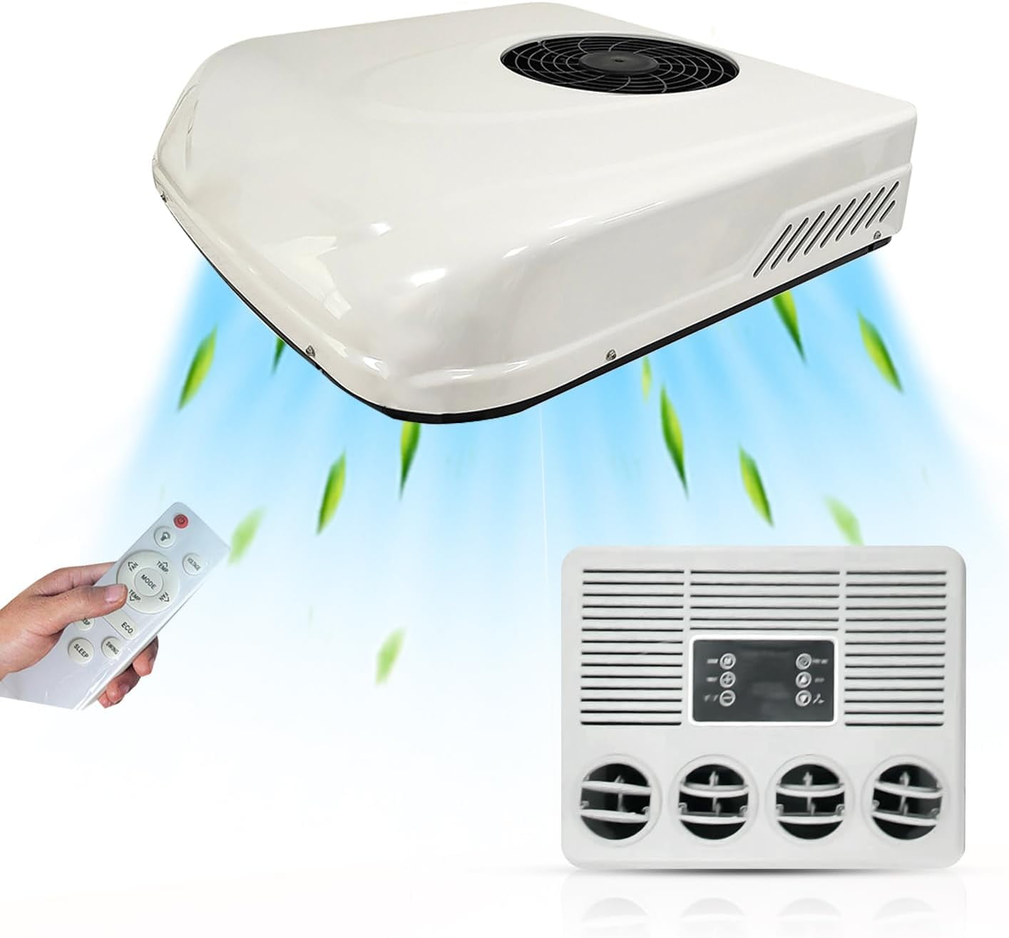 Aspligo 48V 13000BTU DC Rooftop RV Air Conditioner, Double Rotor ...