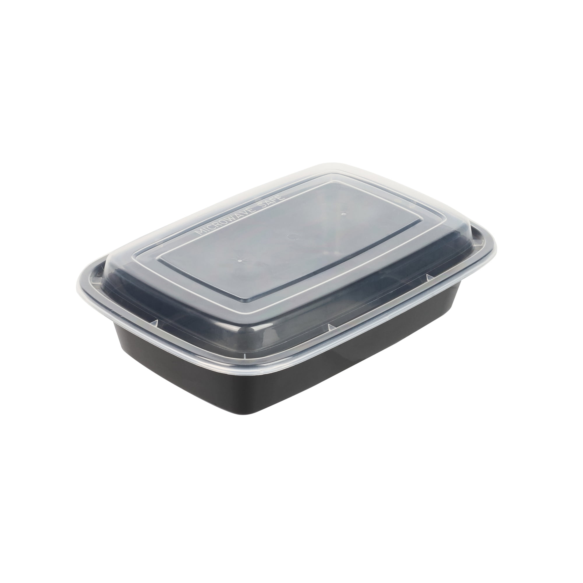 Restaurantware 24 oz Black Microwavable Plastic To Go Containers, Clear ...
