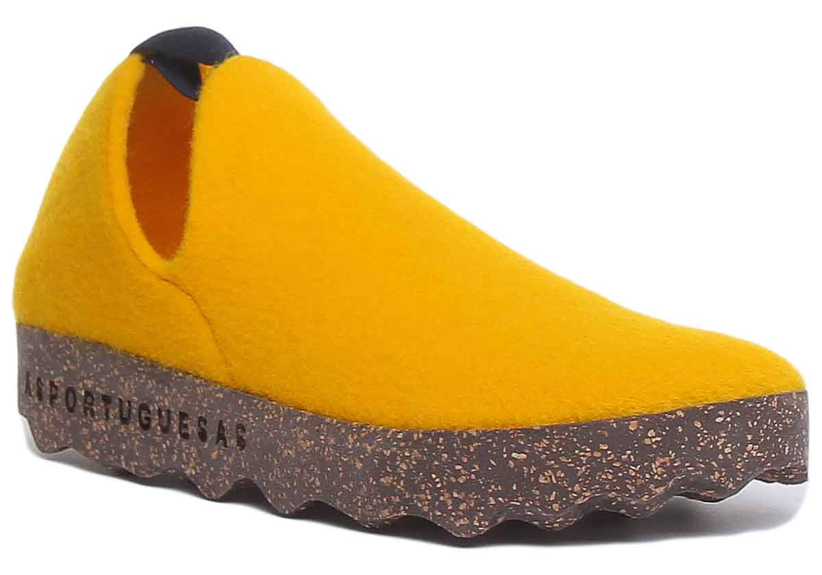 Asportuguesas City Women's Cork Sole Slip On Shoes In Yellow Size 8/8.5 ...