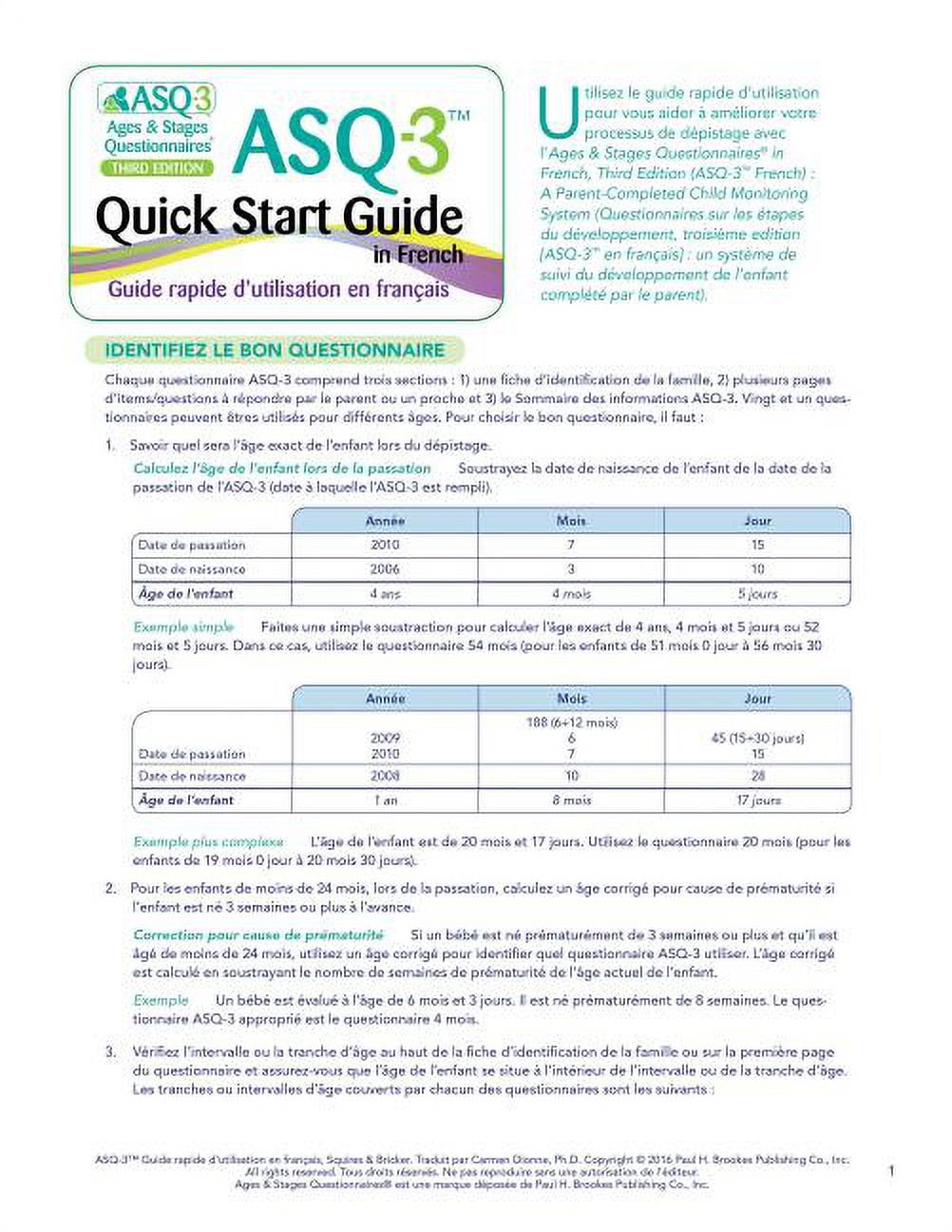Asq-3(tm) Quick Start Guide in French, (Hardcover) - Walmart Business ...