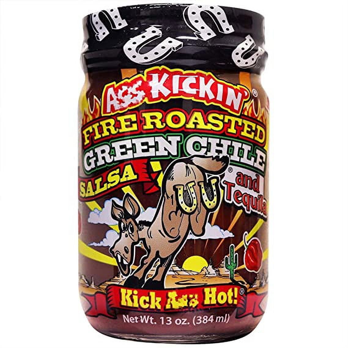 Ass Kickin’ Fire Roasted Green Chile & Tequila Salsa - 13oz Net Content ...