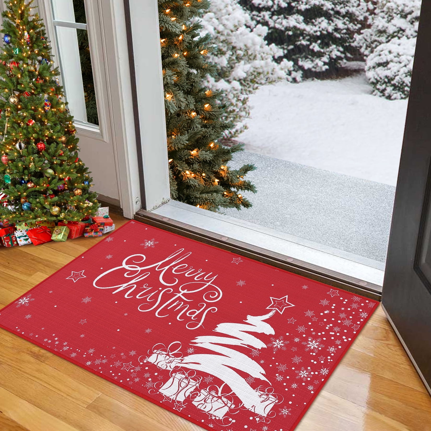 Assaile Christmas Tree Kitchen Mat Set, 1PCS Absorbent Non-Slip Kitchen ...