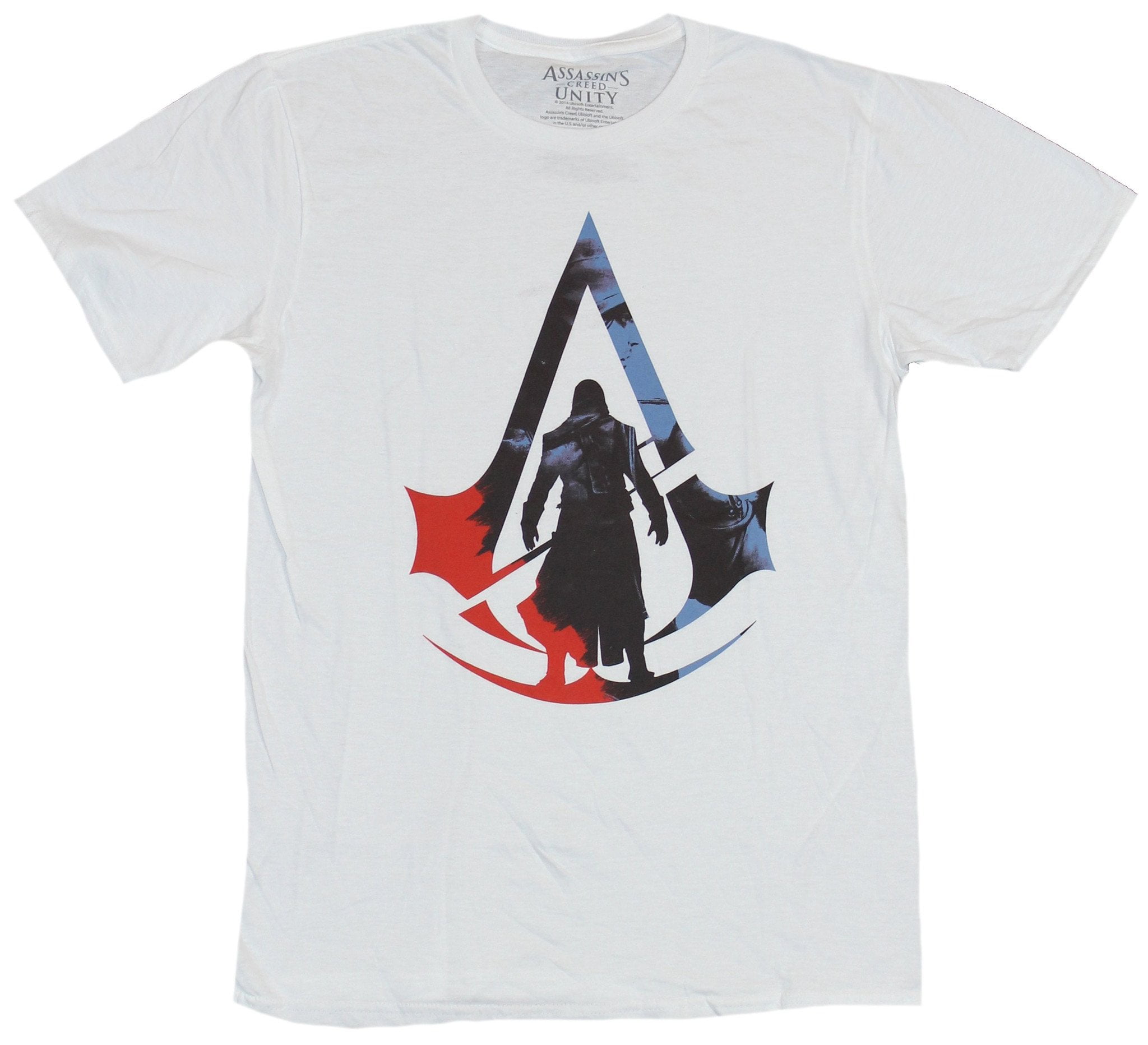 Assassin's Creed Unity Mens T-Shirt - Red Blue Trident And Assassin ...