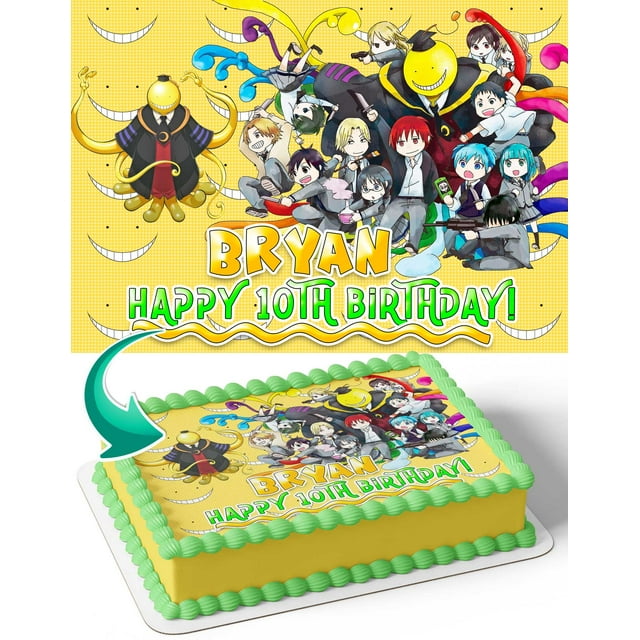 Assassination Classroom Edible Image Cake Topper Personalized Birthday ...