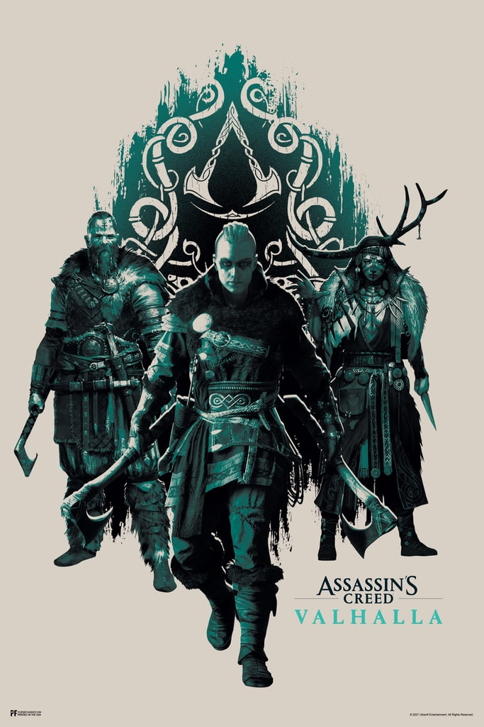 Assassins Creed Valhalla Wall Decor Cool Wall Art Poster Three Vikings ...